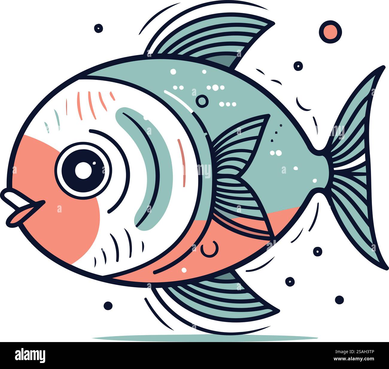 Cartoon fish. Vector illustration. Isolated on white background Stock ...