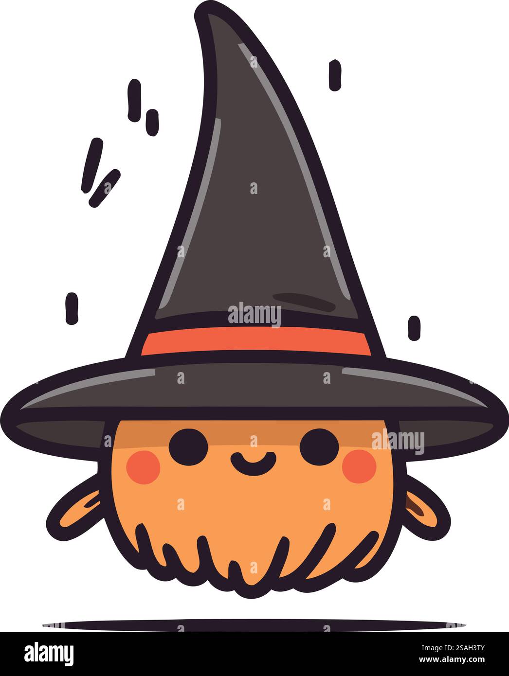 Cute little Halloween witch character. Vector illustration in cartoon ...