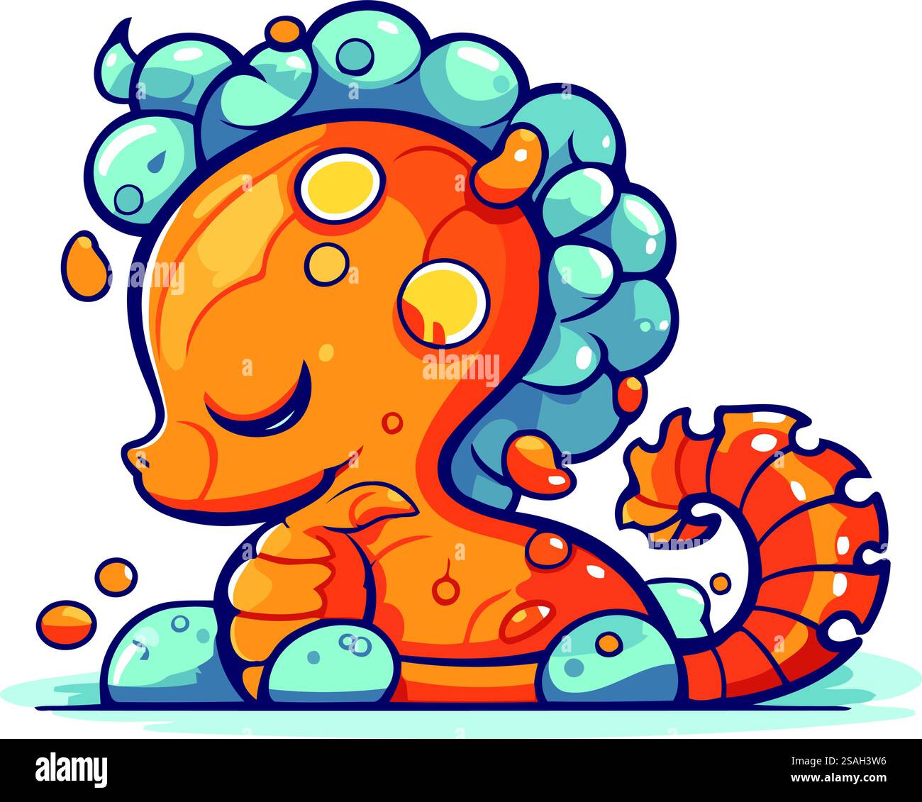 Cartoon sea monster. Vector illustration isolated on a white background ...