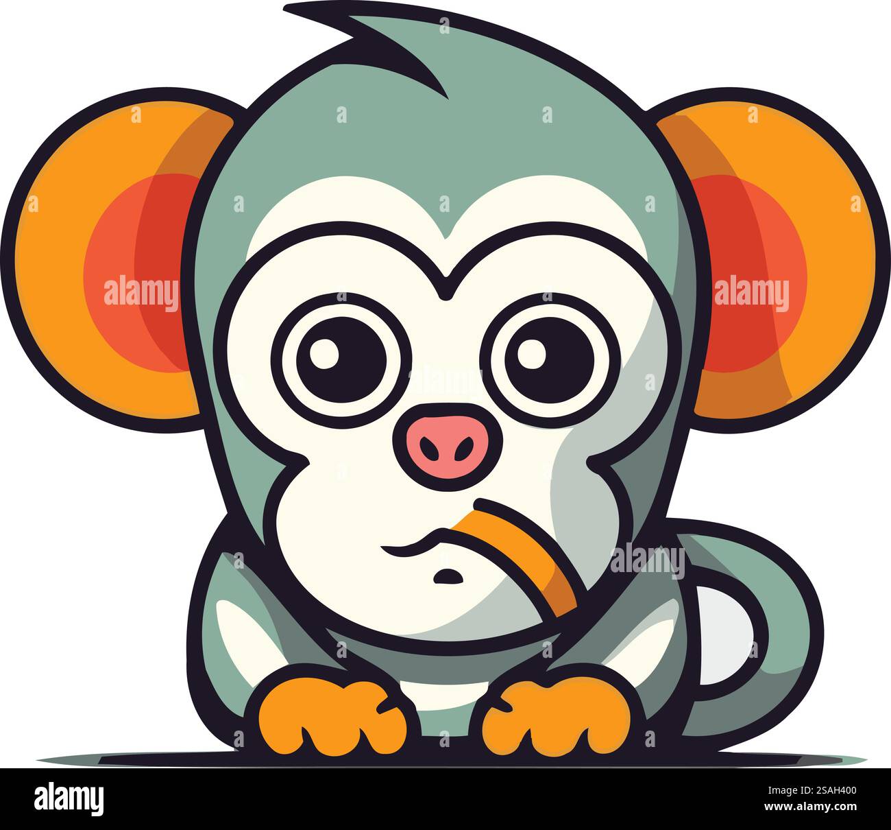 Cute little monkey. Vector illustration isolated on white background ...