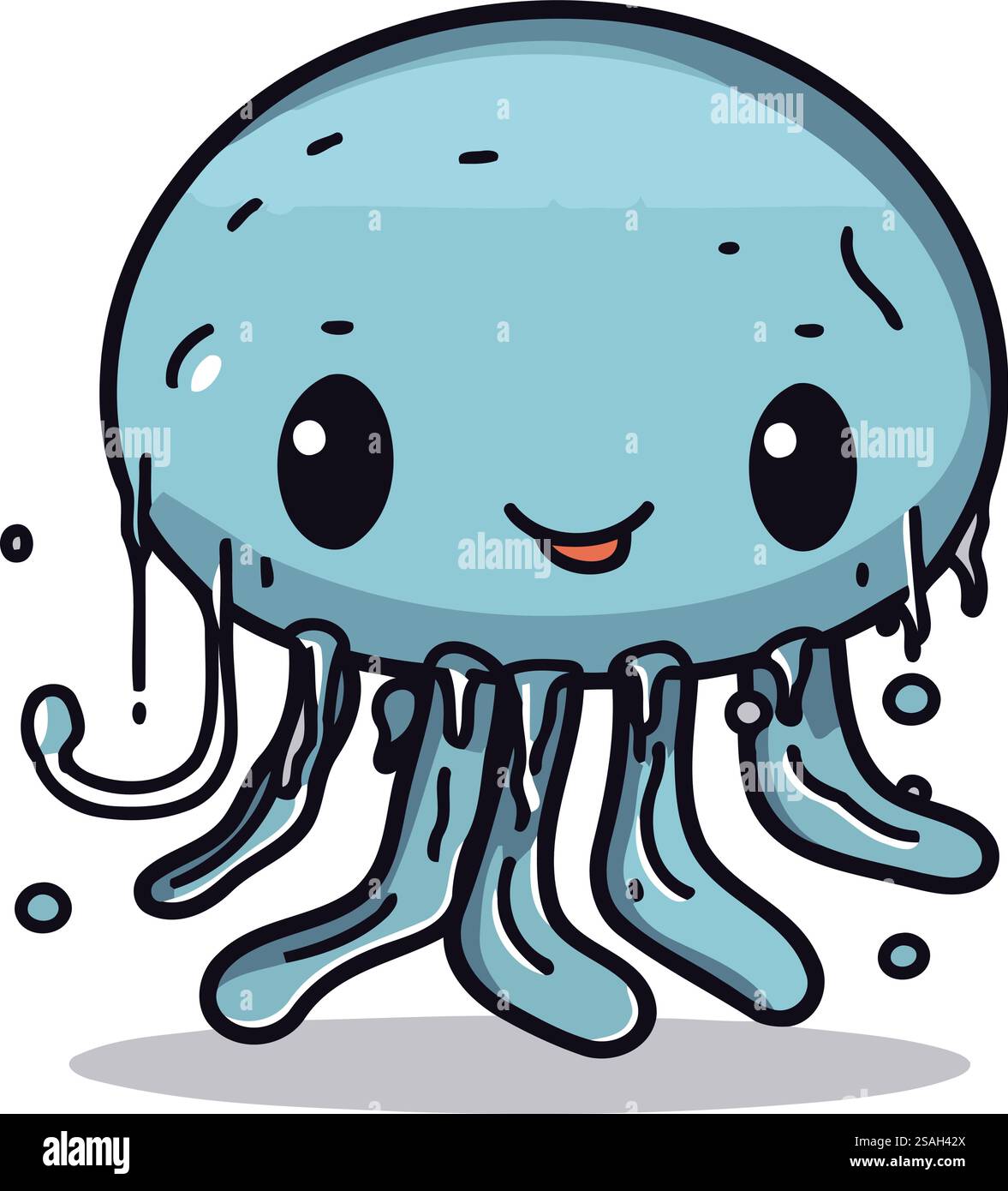 Jellyfish cartoon character vector illustration. Cute cartoon jellyfish ...