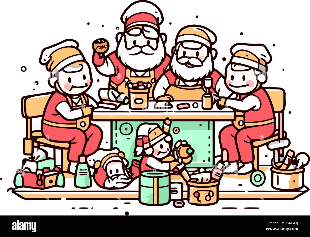 Cute christmas family sitting Stock Vector Images - Alamy
