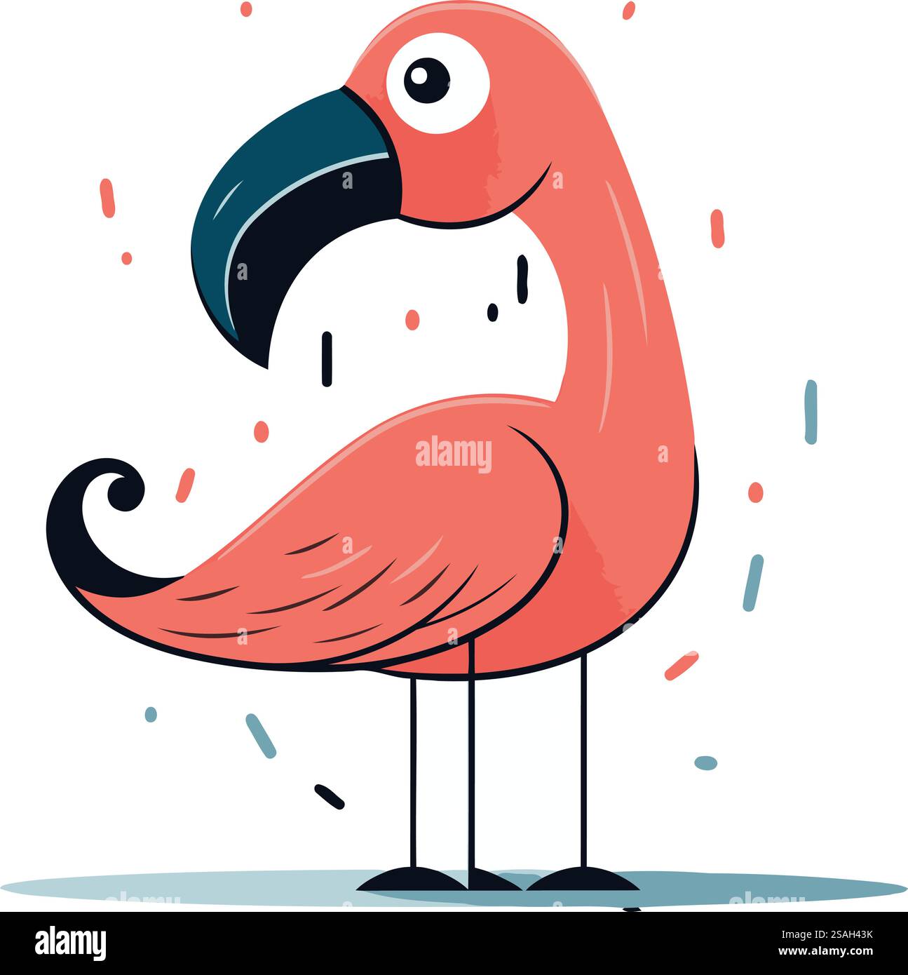 Flamingo vector illustration. Cute flamingo cartoon character Stock ...