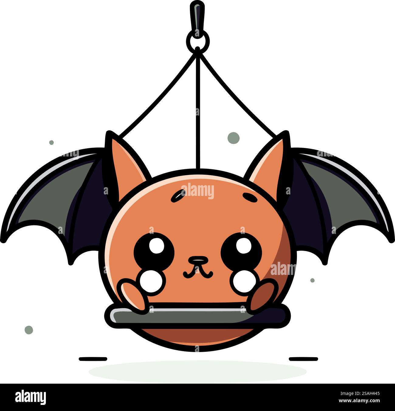 Cute cat hanging on a swing. Vector flat cartoon character illustration ...