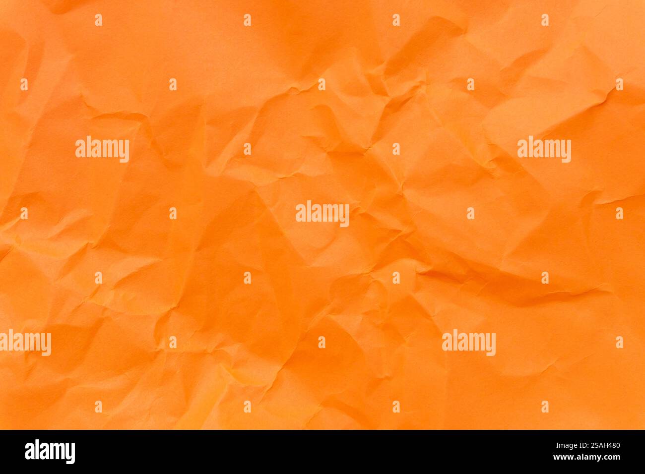 Top view and full frame of wrinkled or crumpled orange paper is used as ...
