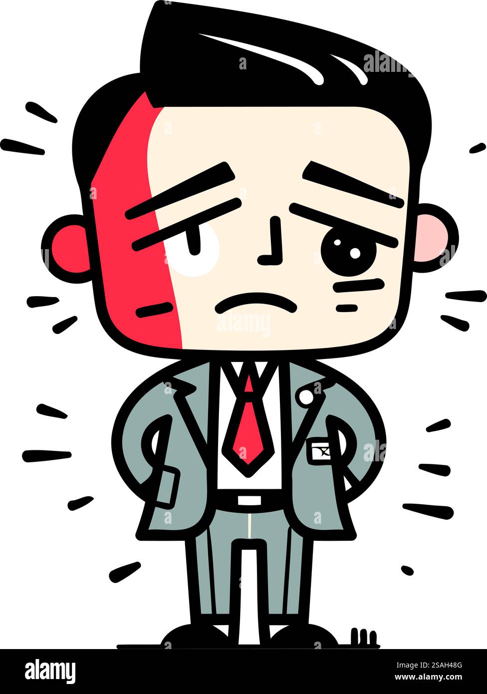 Sad Businessman Retro Cartoon Vector Illustration Stock Vector Image ...