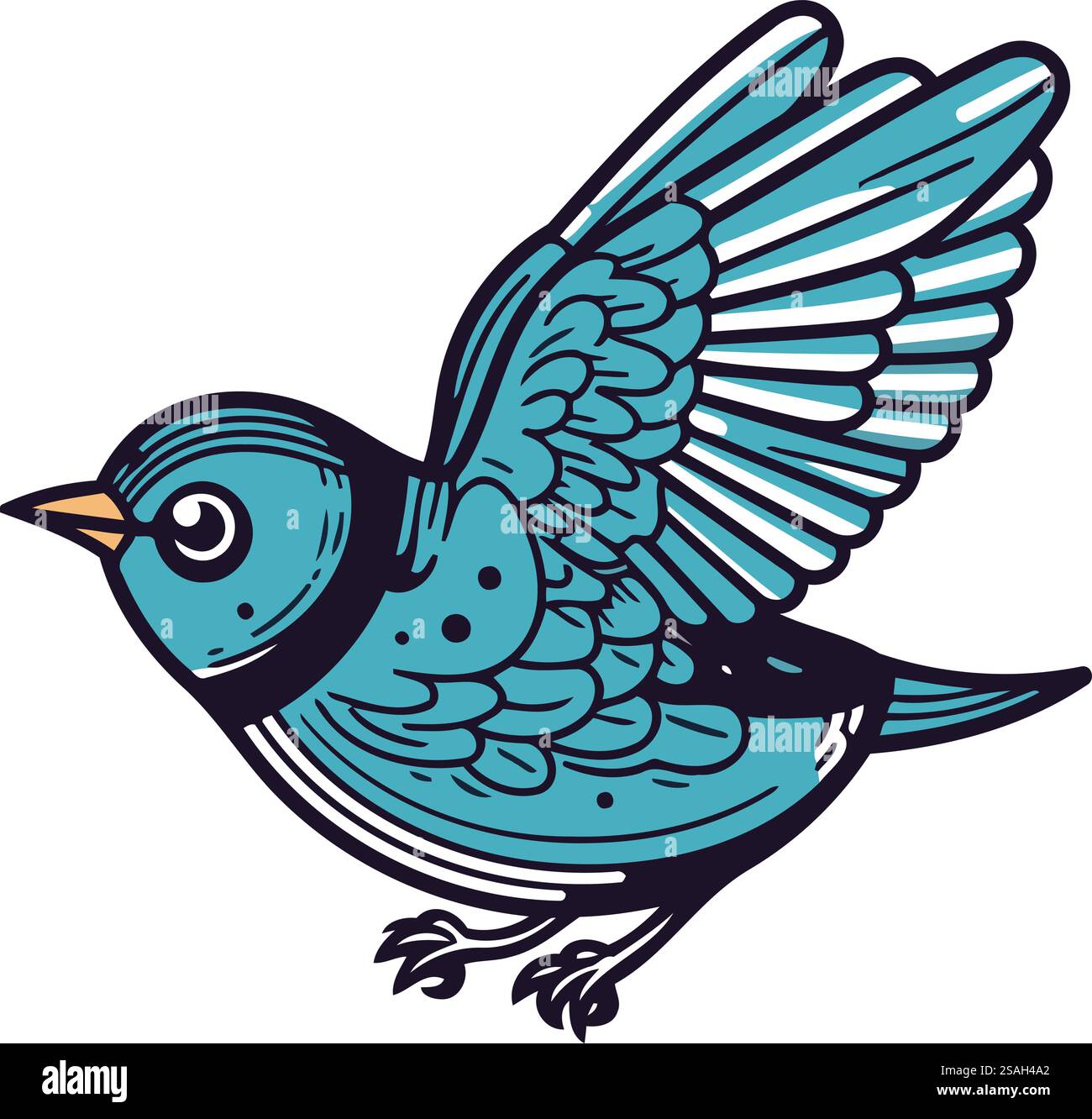 Blue bird cartoon icon. Bird animal and nature theme. Isolated design ...
