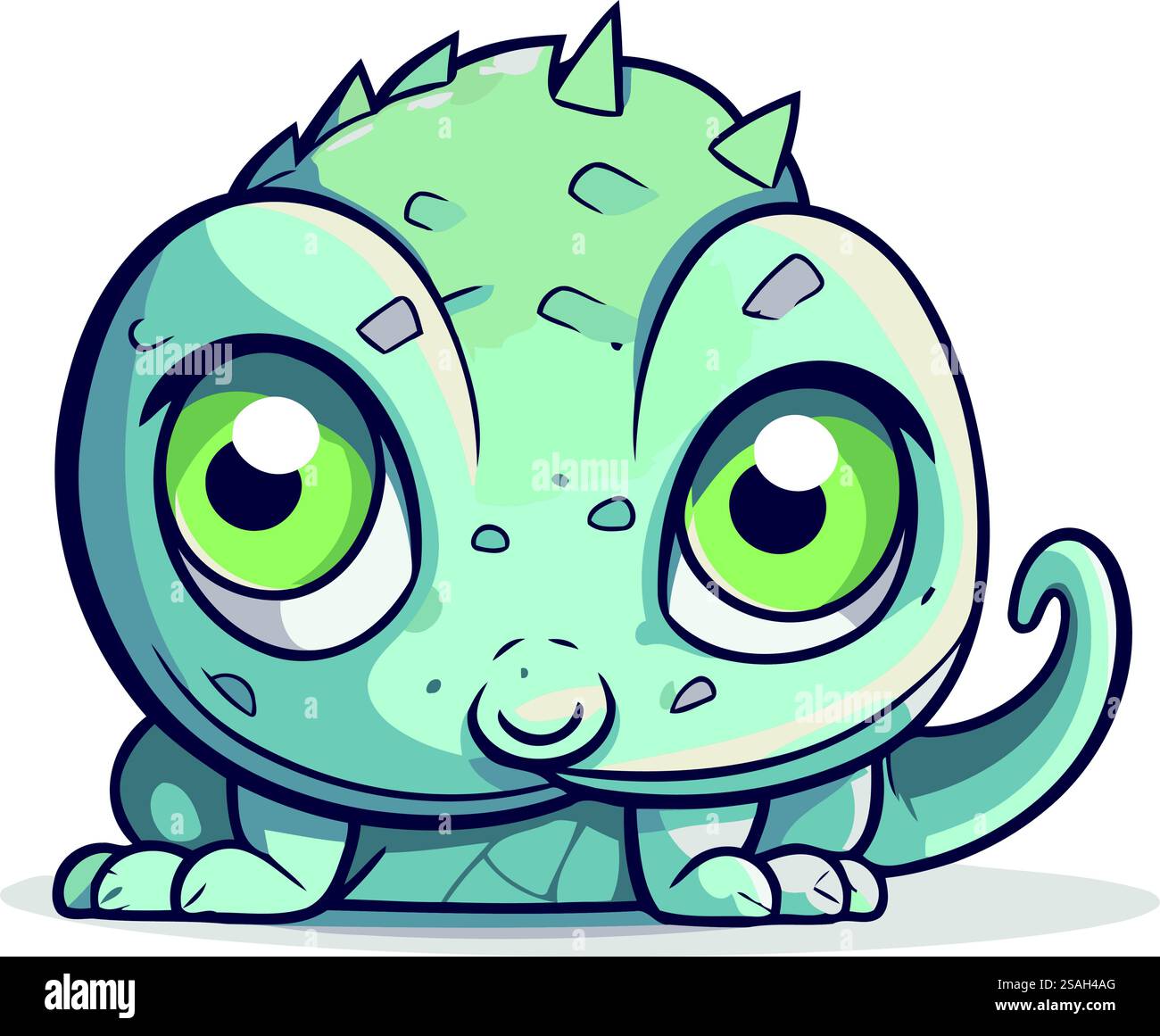 Cute cartoon lizard. Vector illustration isolated on a white background ...