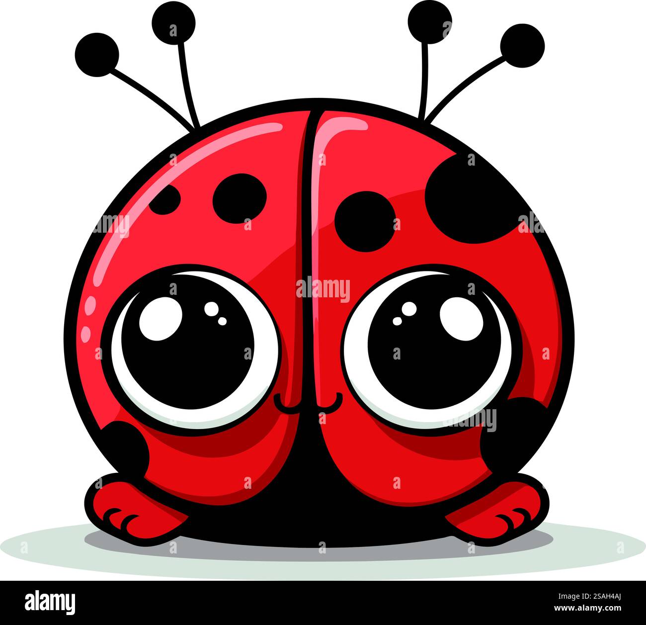 Cute ladybug cartoon character. Vector illustration. Isolated on white ...
