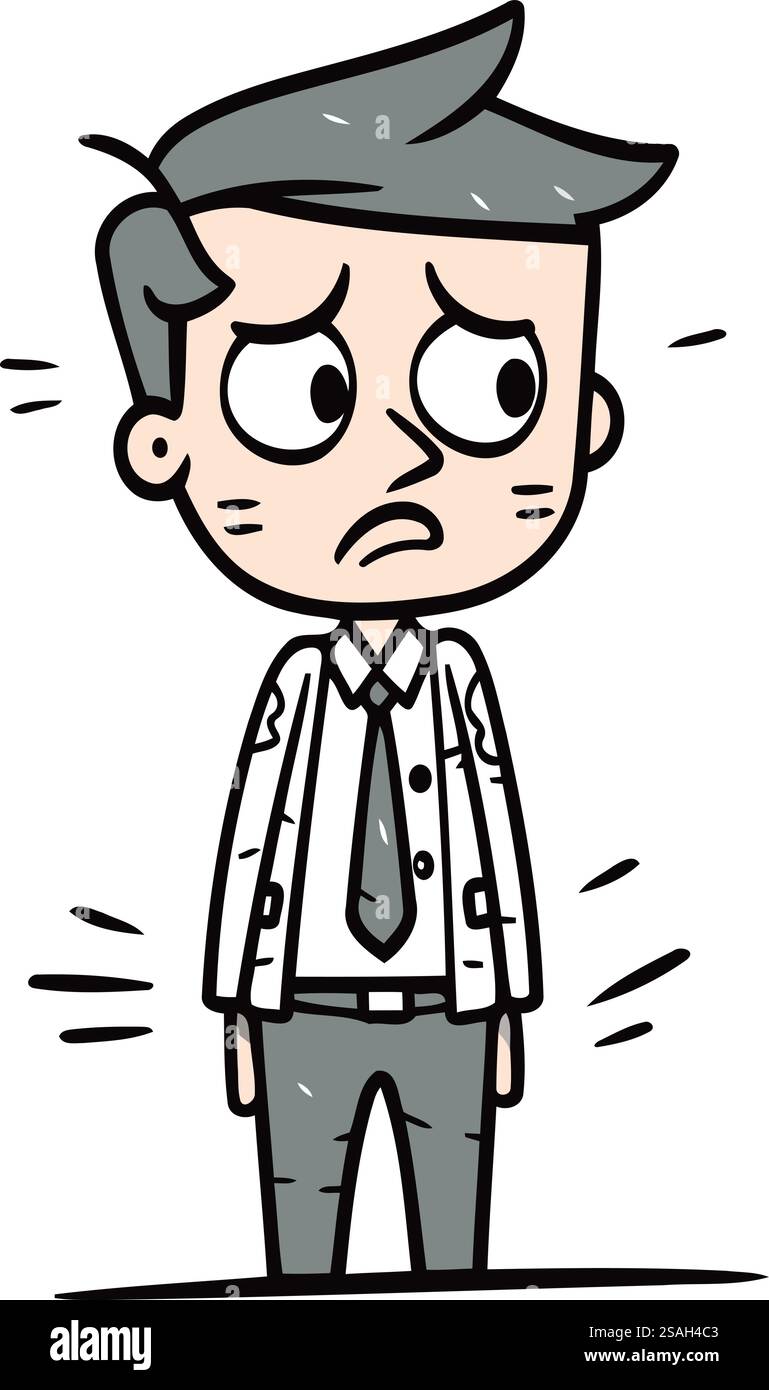 Angry Businessman Cartoon Vector Illustration. Isolated on White ...