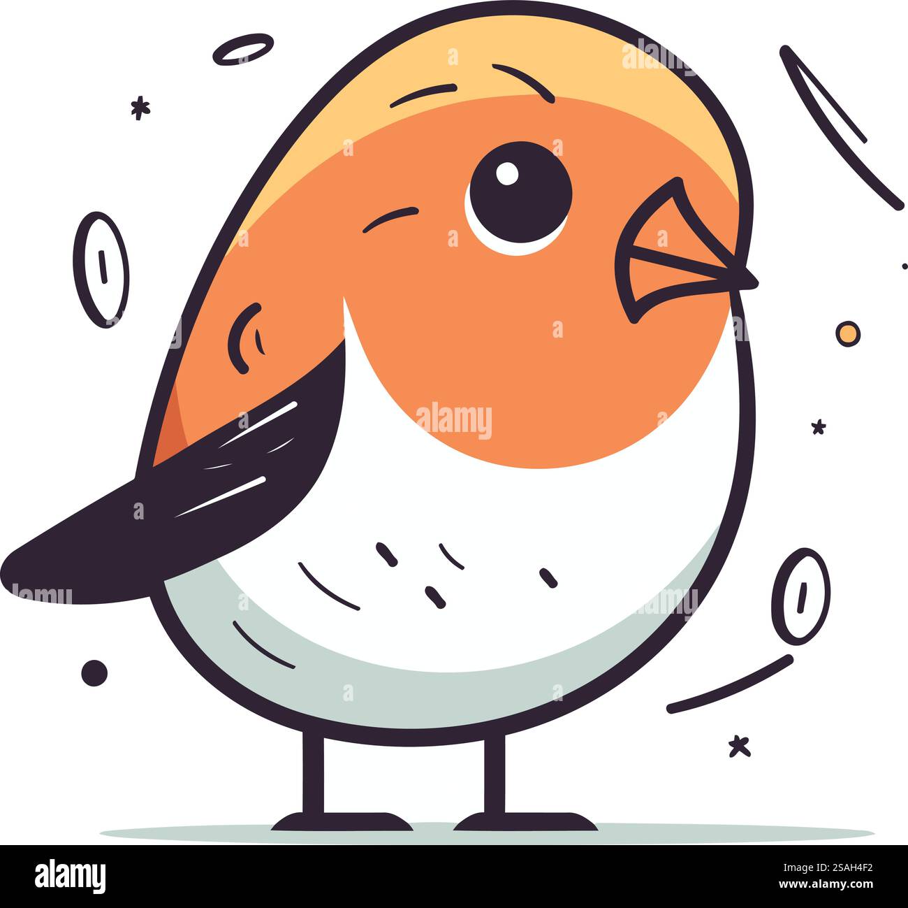 Cute cartoon robin bird. Vector illustration in flat style Stock Vector ...
