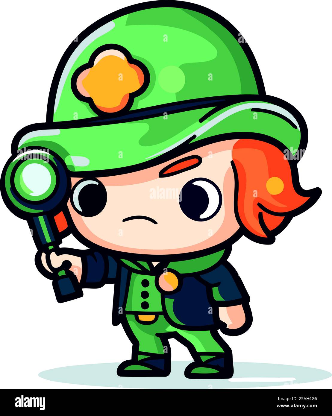 Boy scout with magnifying glass. Cute cartoon vector illustration Stock ...