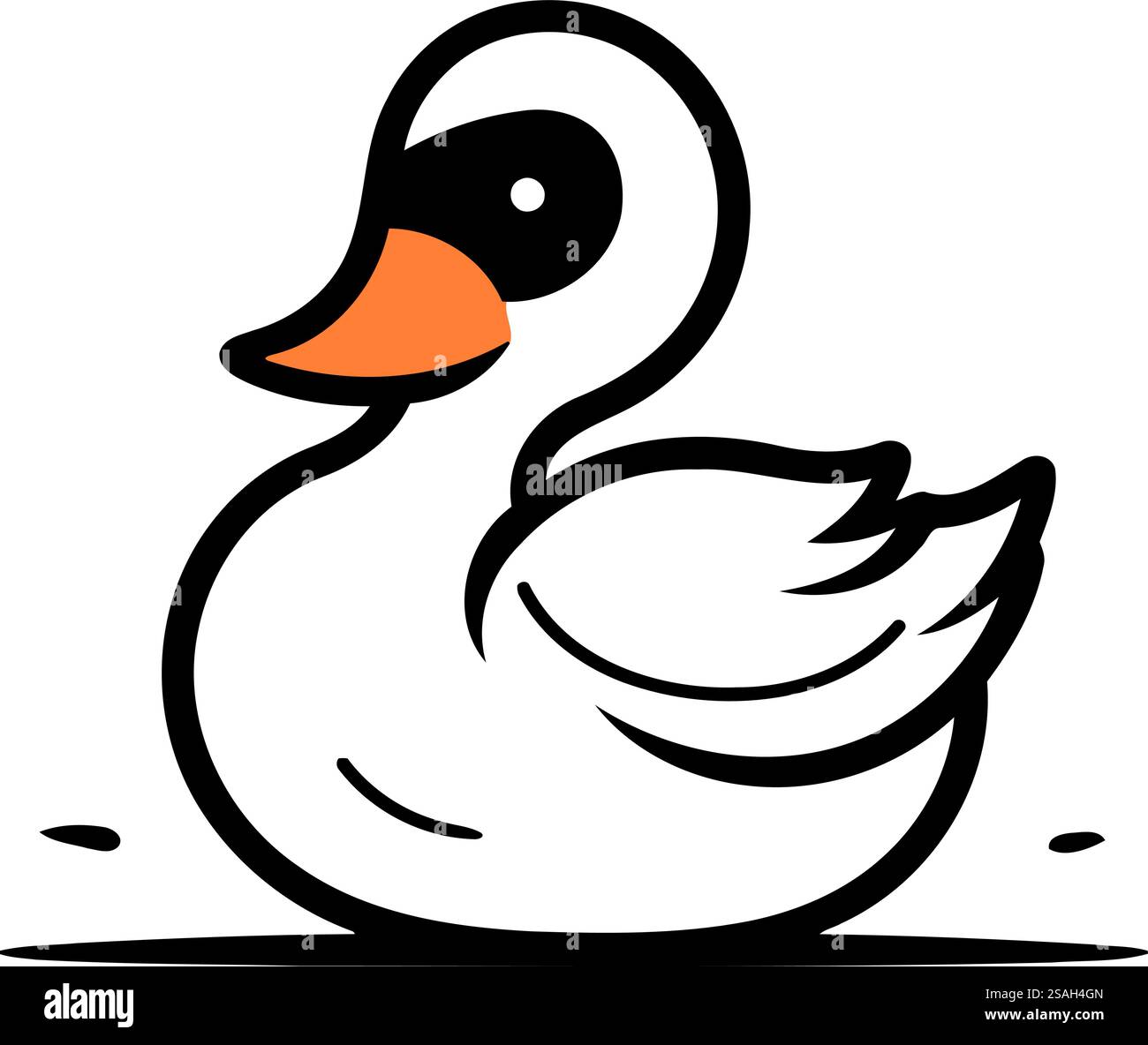 Duck vector icon. Cartoon illustration of cute duck vector icon for web ...