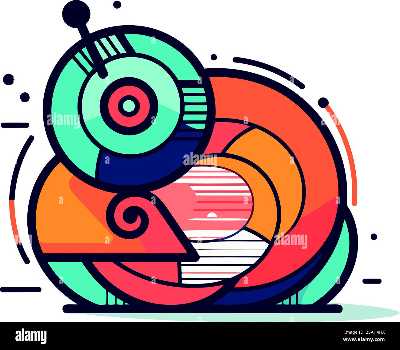 Colorful abstract geometric vector illustration in flat linear style ...