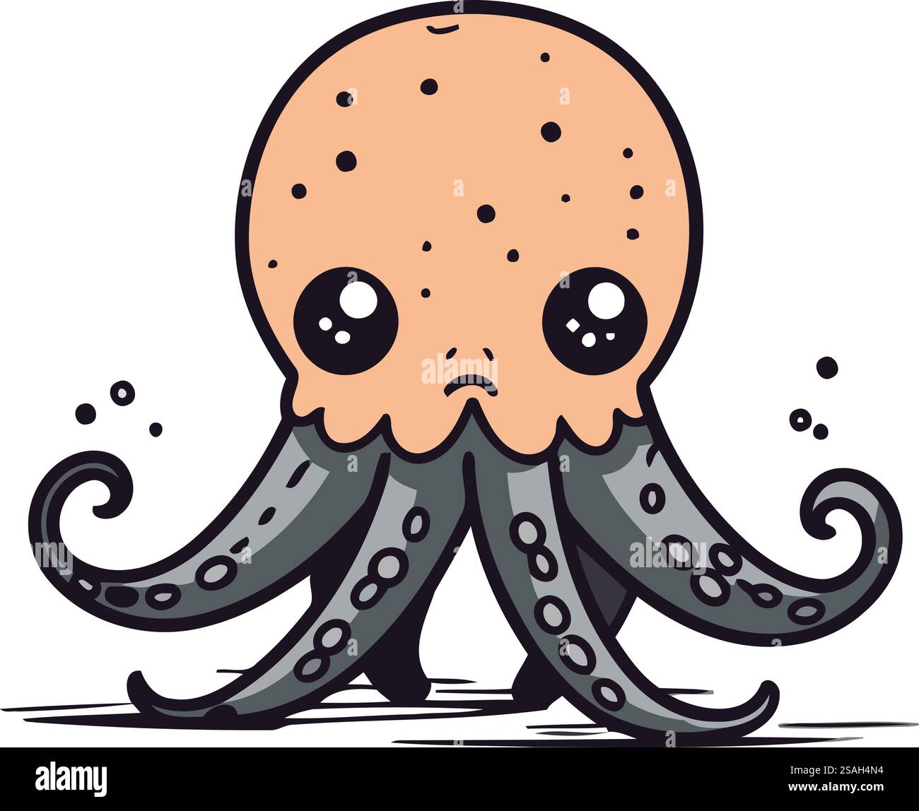 Cute cartoon octopus. Vector illustration. Isolated on white background ...