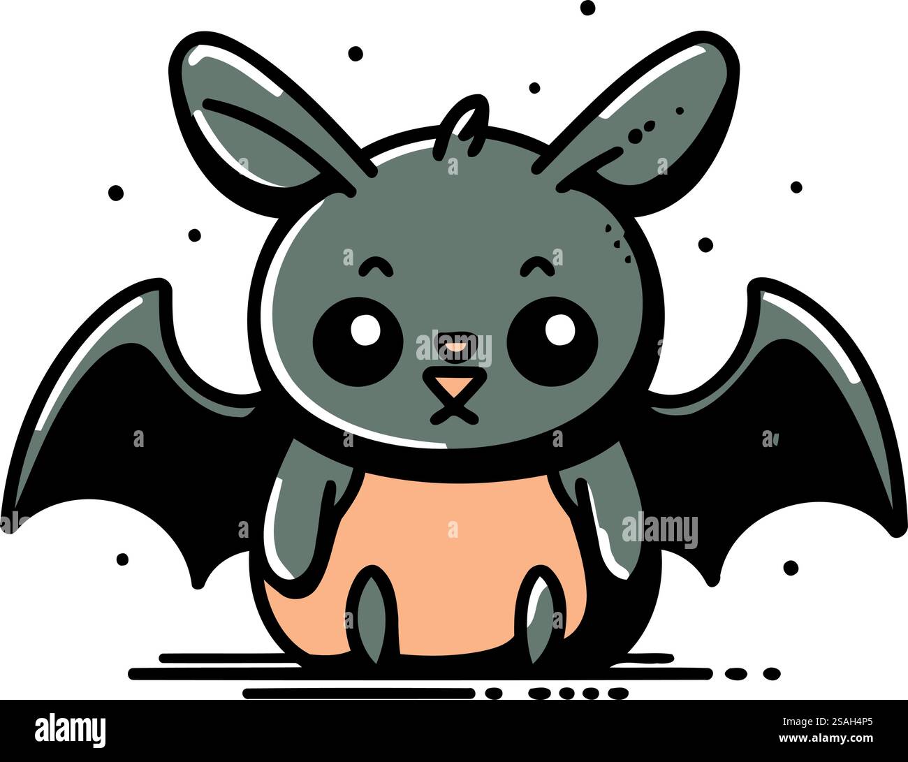 Cute cartoon bat. Vector illustration isolated on white background ...