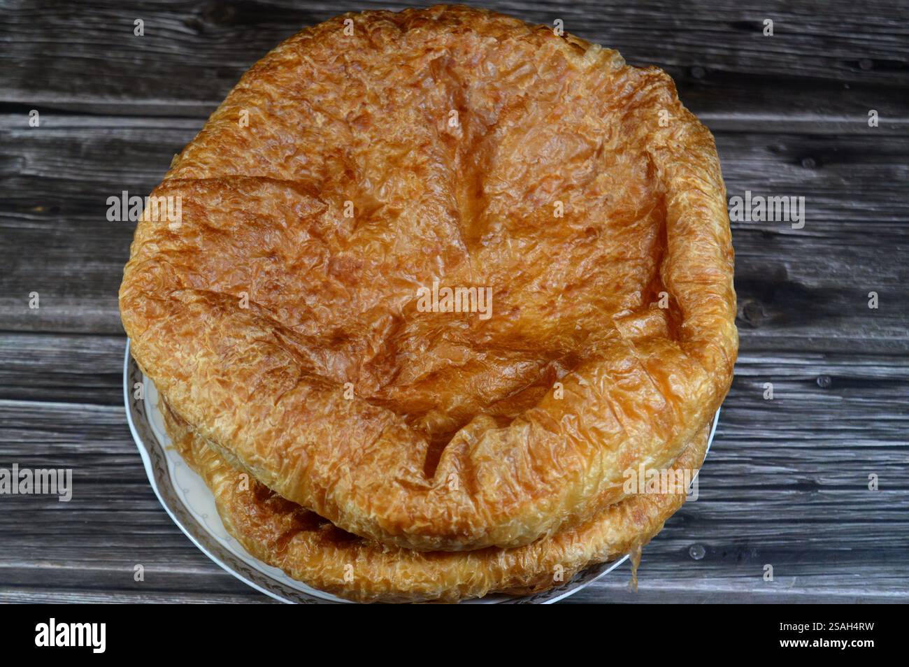 Egyptian Feteer meshaltet, layers upon layers of pastry dough with ...