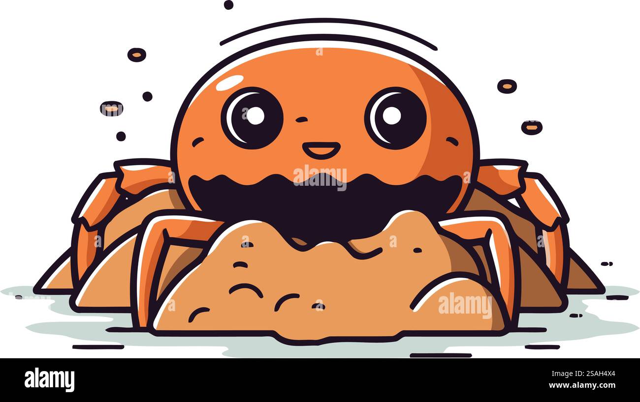 Orange spider on web Stock Vector Images - Alamy