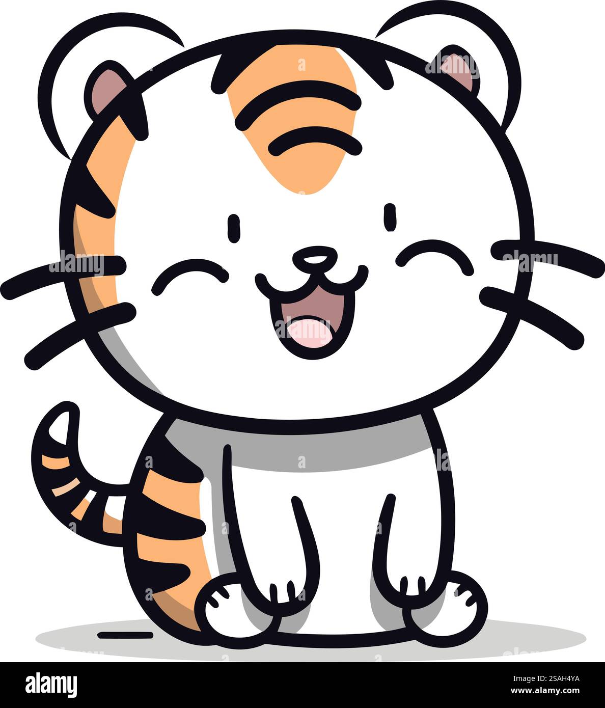Cute tiger character. Vector illustration. Isolated on white background ...