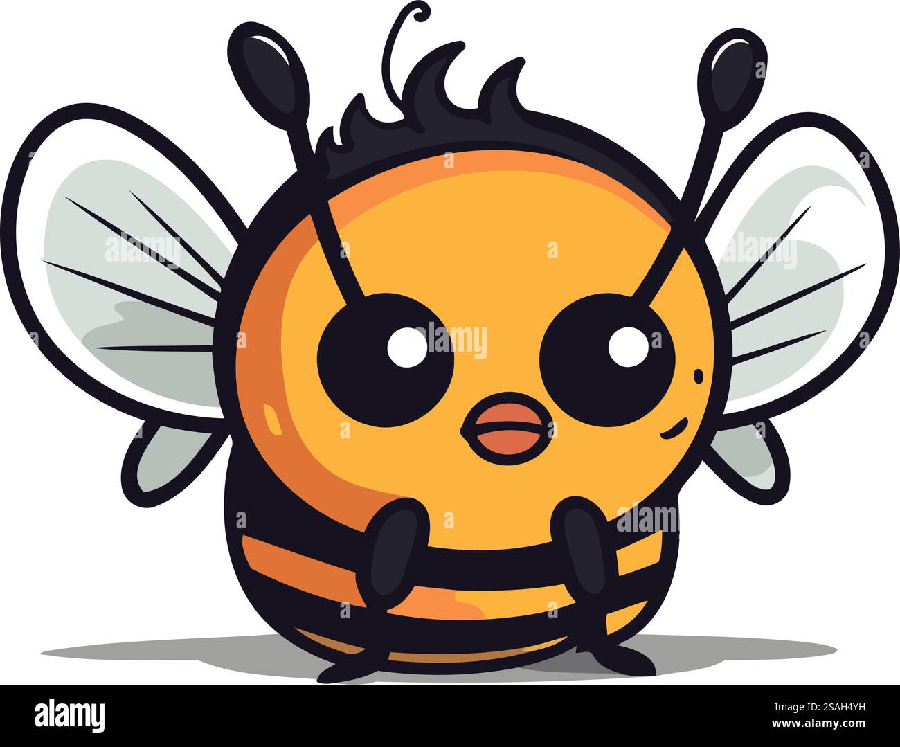 Cute bee character cartoon mascot vector illustration. Isolated on ...