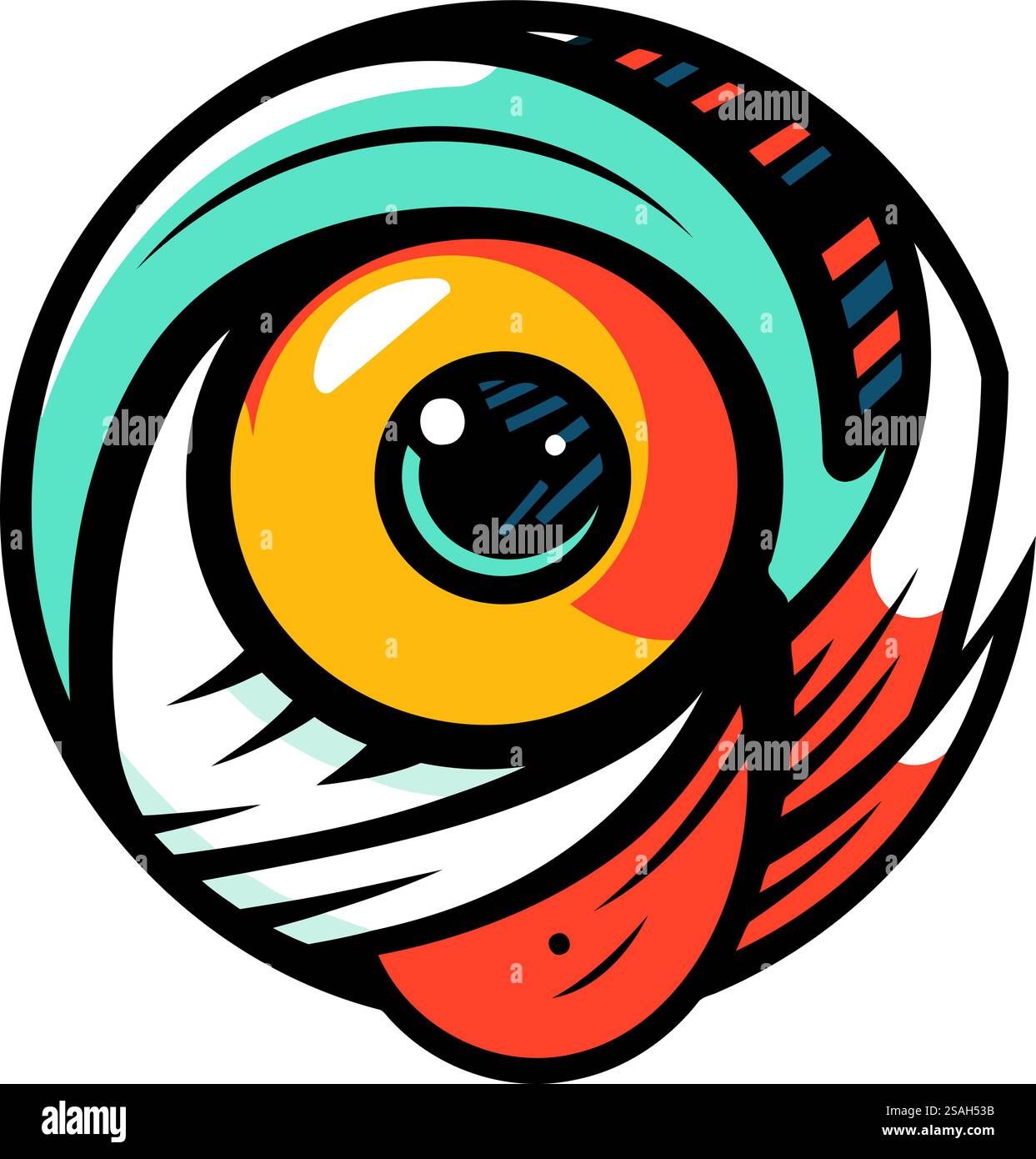 Eye icon. Cartoon illustration of eye icon for web design isolated on ...