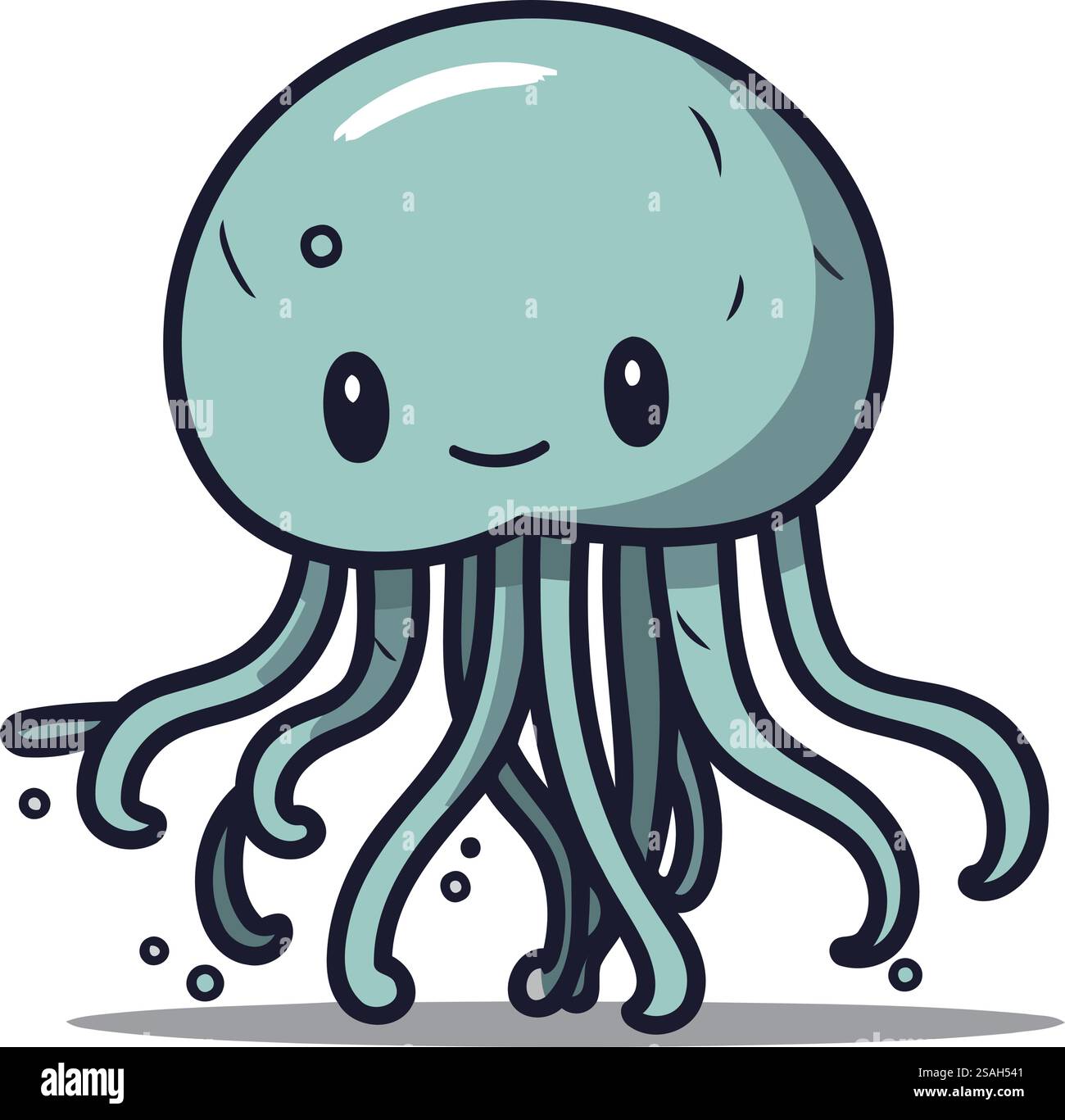 Cute jellyfish cartoon character vector illustration. Cute cartoon ...