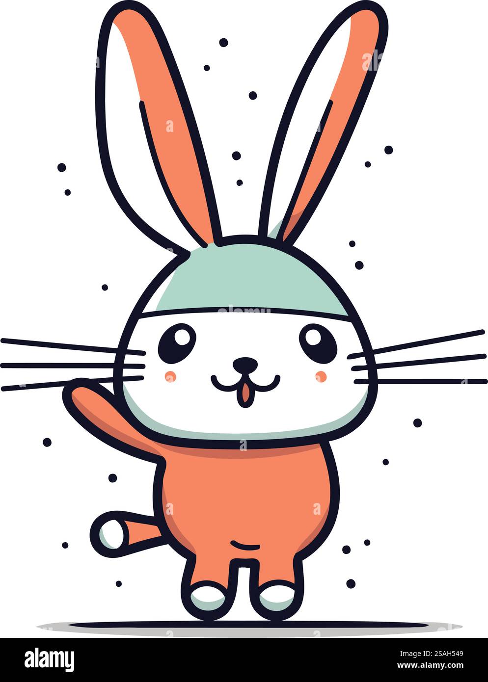 Cute cartoon bunny character. Vector illustration in doodle style Stock ...