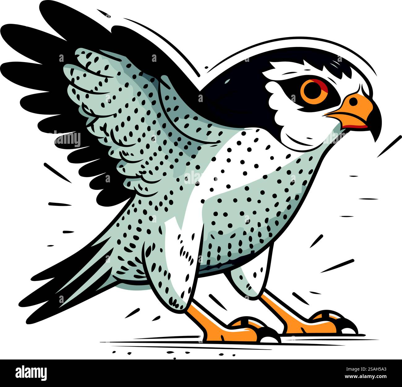 Peregrine falcon with open wings. Vector illustration Stock Vector ...