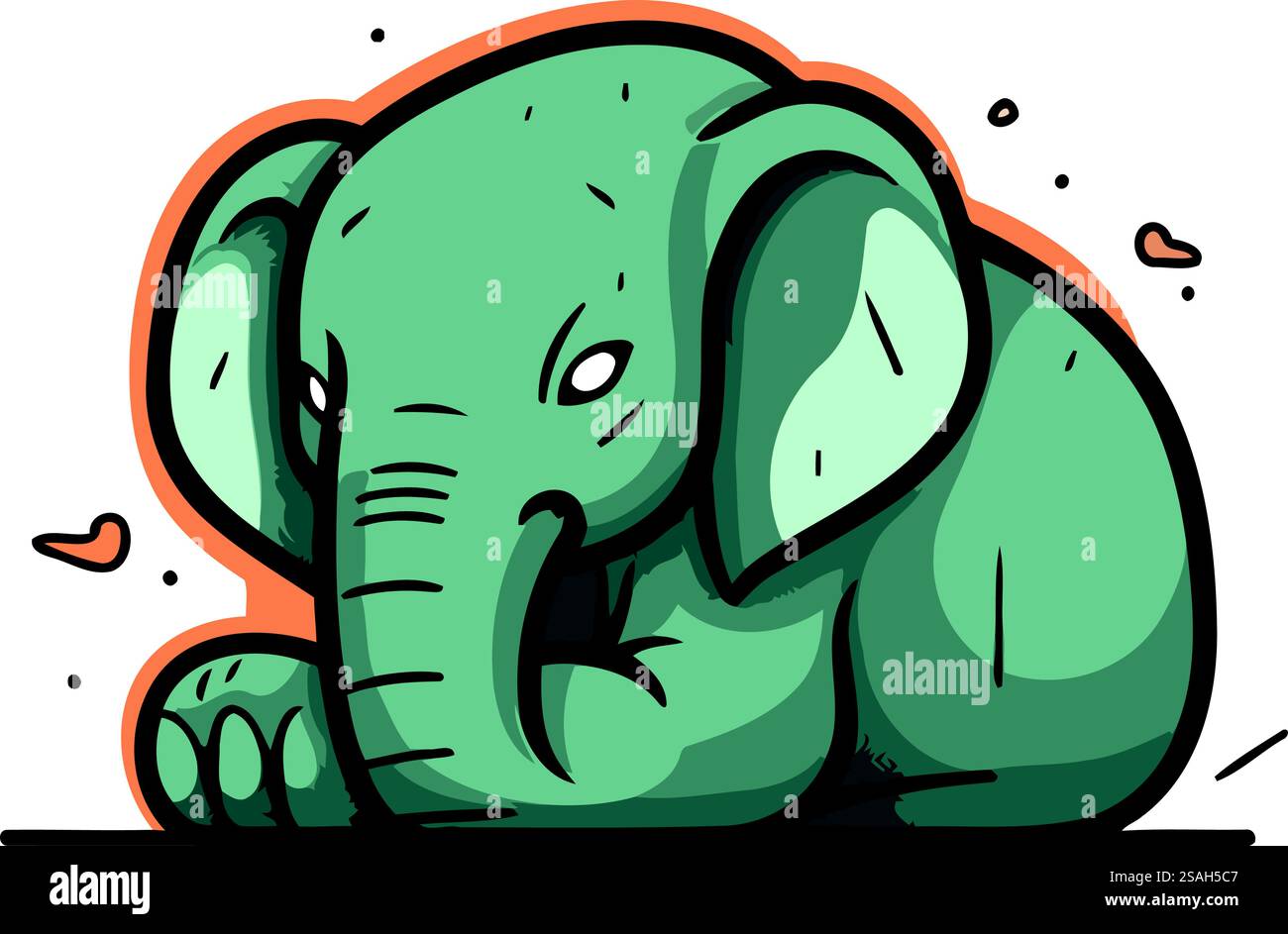 Cute elephant. Vector illustration. Isolated on white background Stock ...