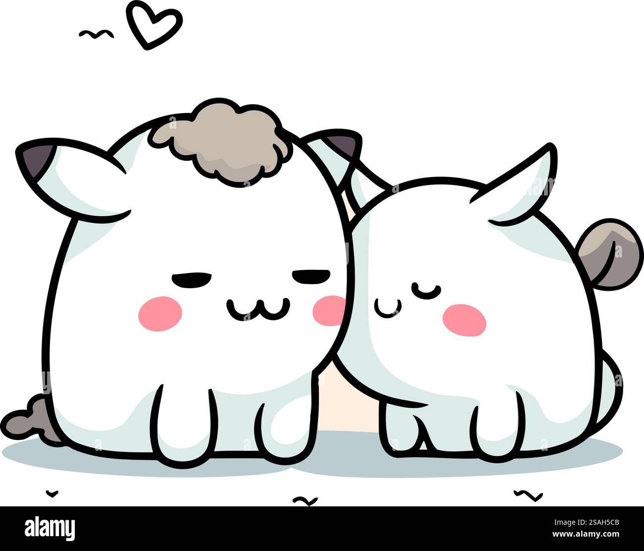 Cute sheep couple. Vector illustration. Cute cartoon character Stock ...