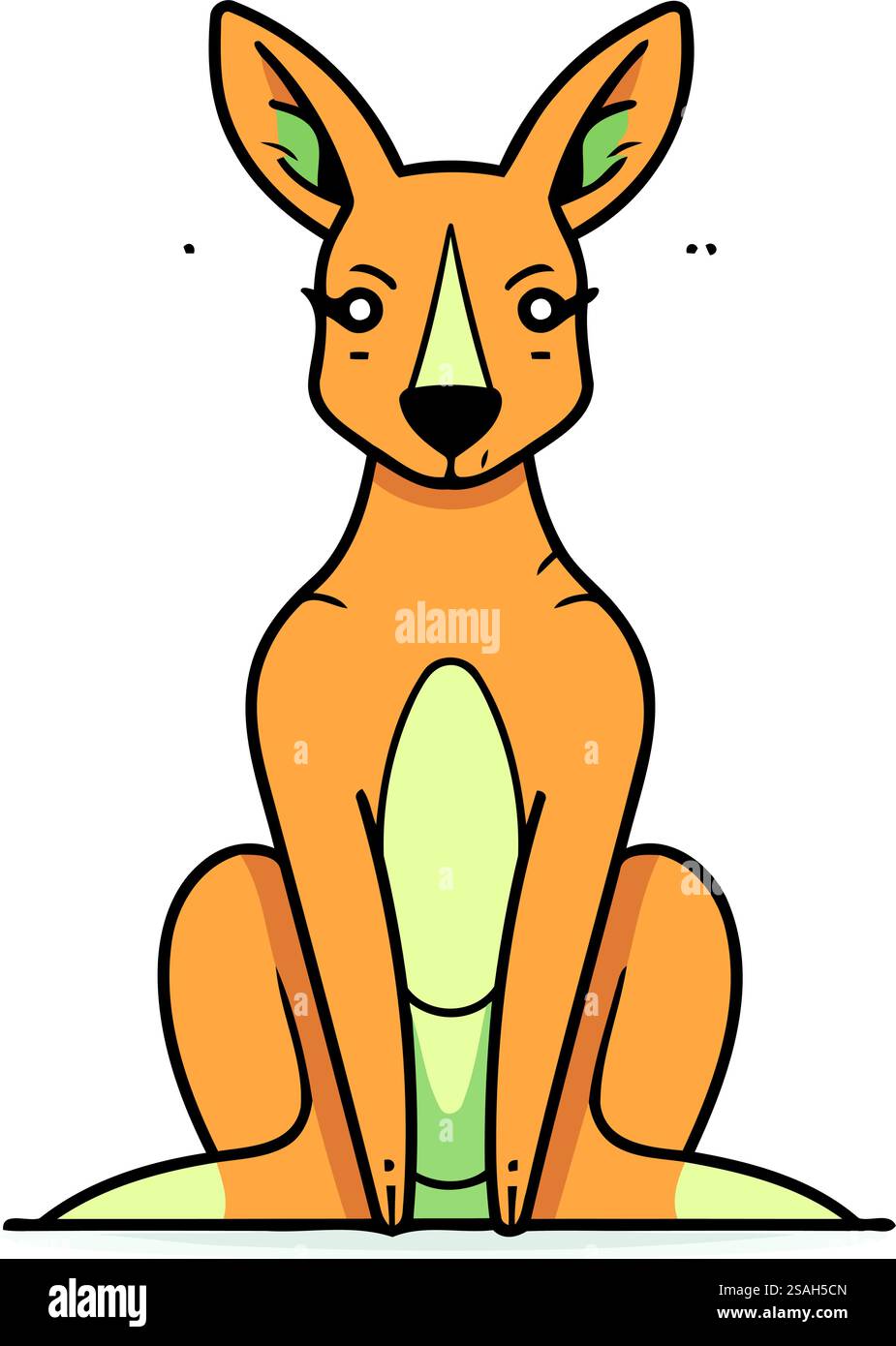 Cute kangaroo sitting on the ground. Vector illustration Stock Vector ...
