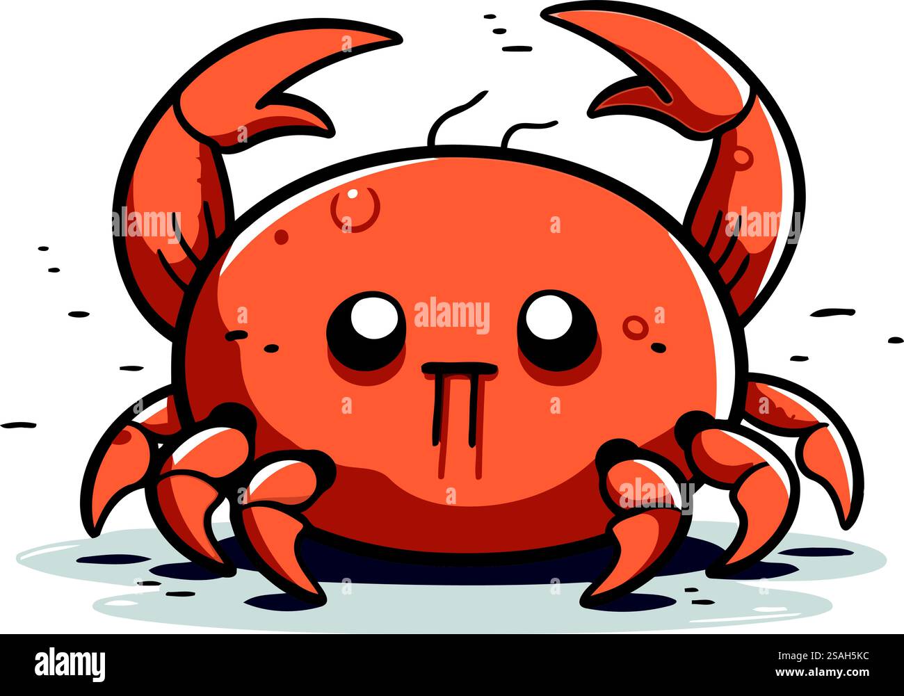 Cute cartoon crab character isolated on white background. Vector ...