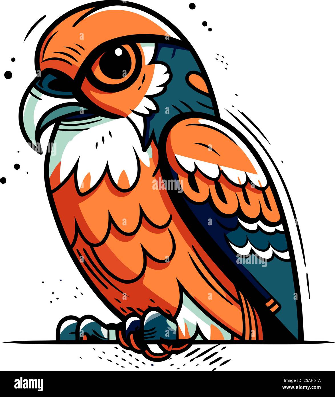 Vector illustration of an eagle in cartoon style on a white background ...