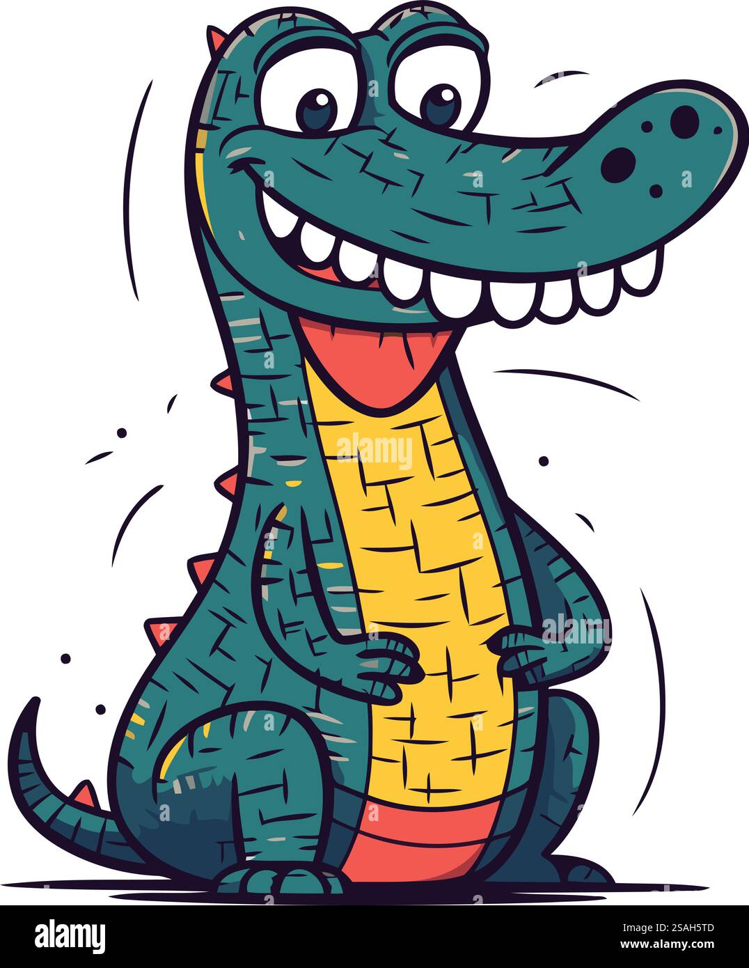 Cartoon crocodile. Vector illustration of a happy crocodile Stock ...