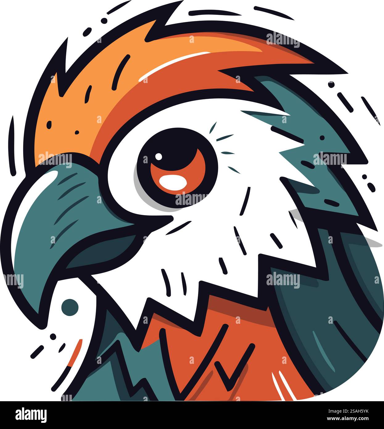 Parrot head vector illustration isolated on white background. Parrot ...
