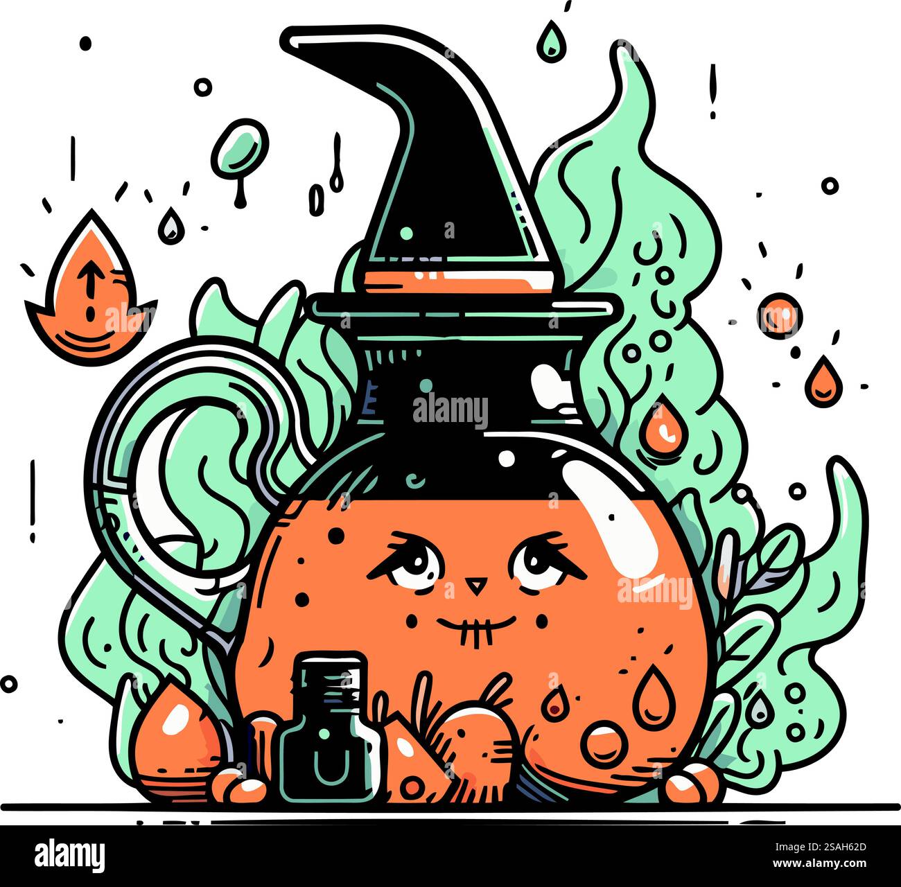 Magic bottle potion hand Stock Vector Images - Alamy