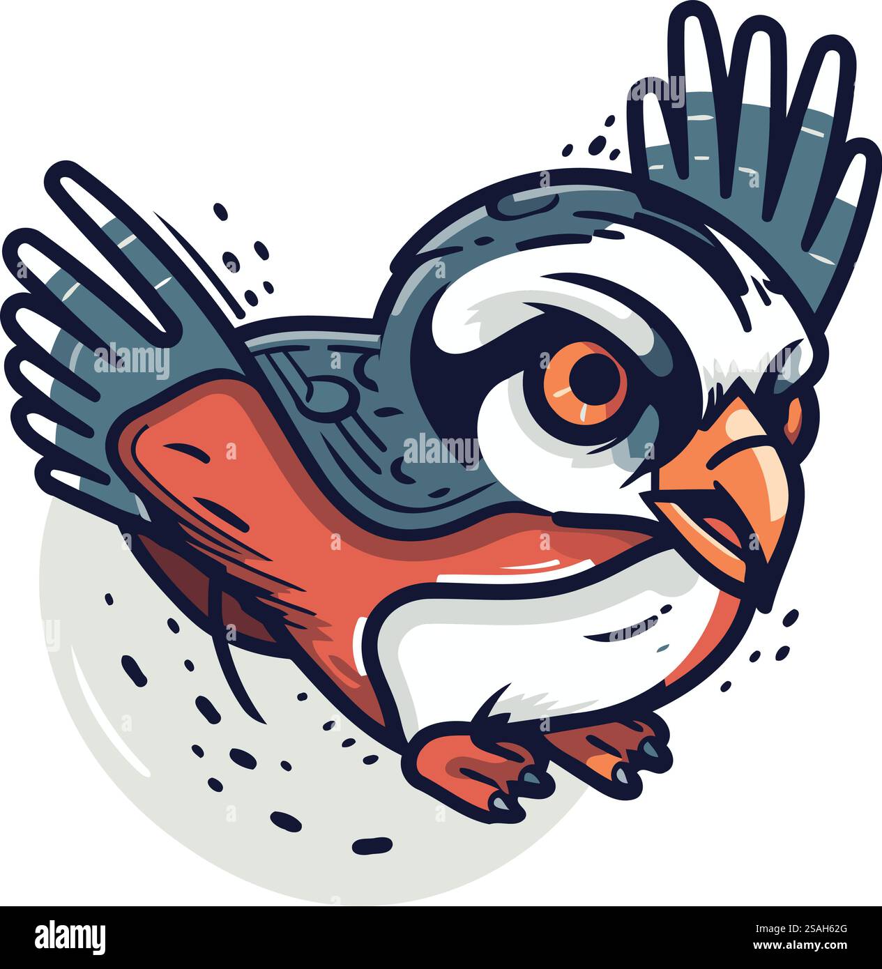 Cartoon vector illustration of a robin bird waving its hand Stock ...