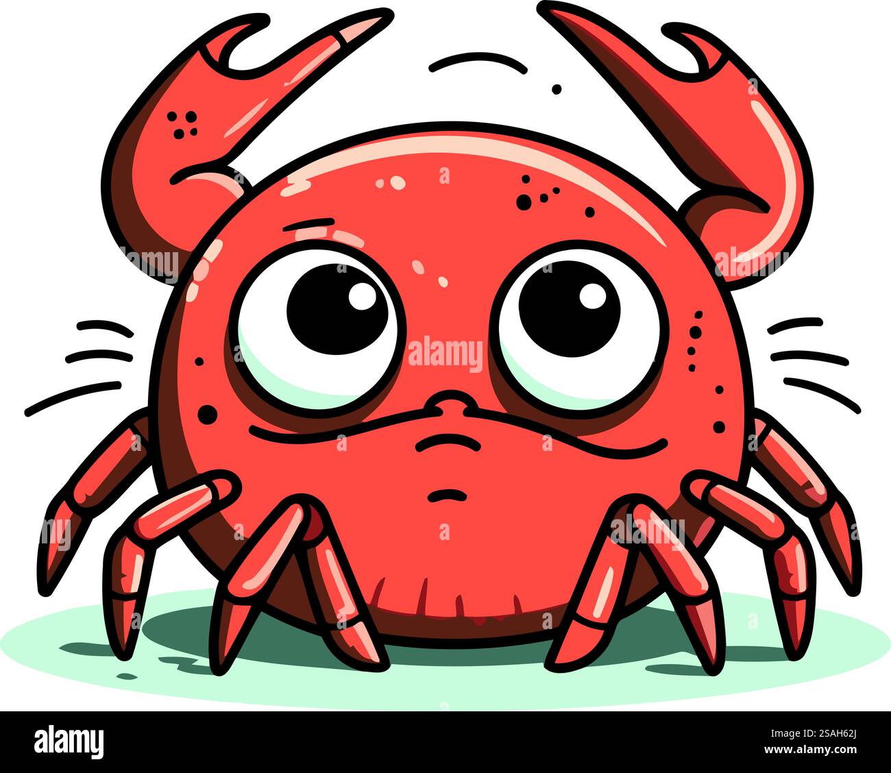 Crab cartoon character. Vector illustration. Cute red crab Stock Vector ...