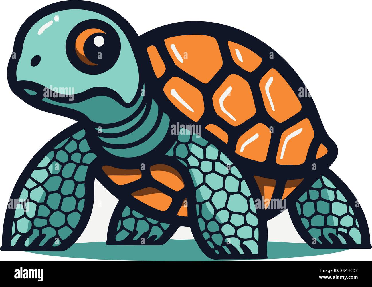 Turtle. Vector illustration of a tortoise. Cartoon style Stock Vector ...