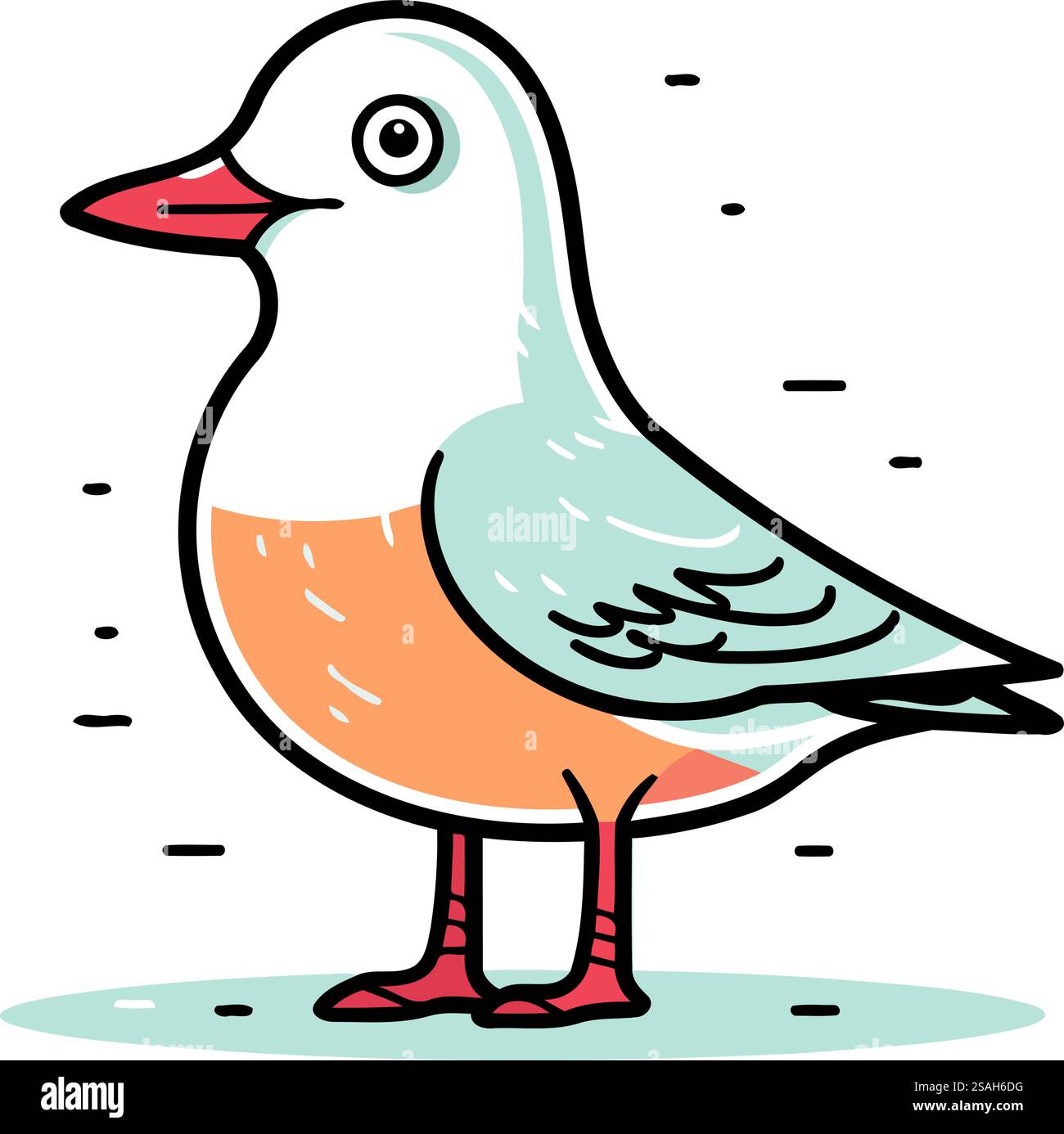 Cartoon seagull. Vector illustration of a seagull Stock Vector Image ...