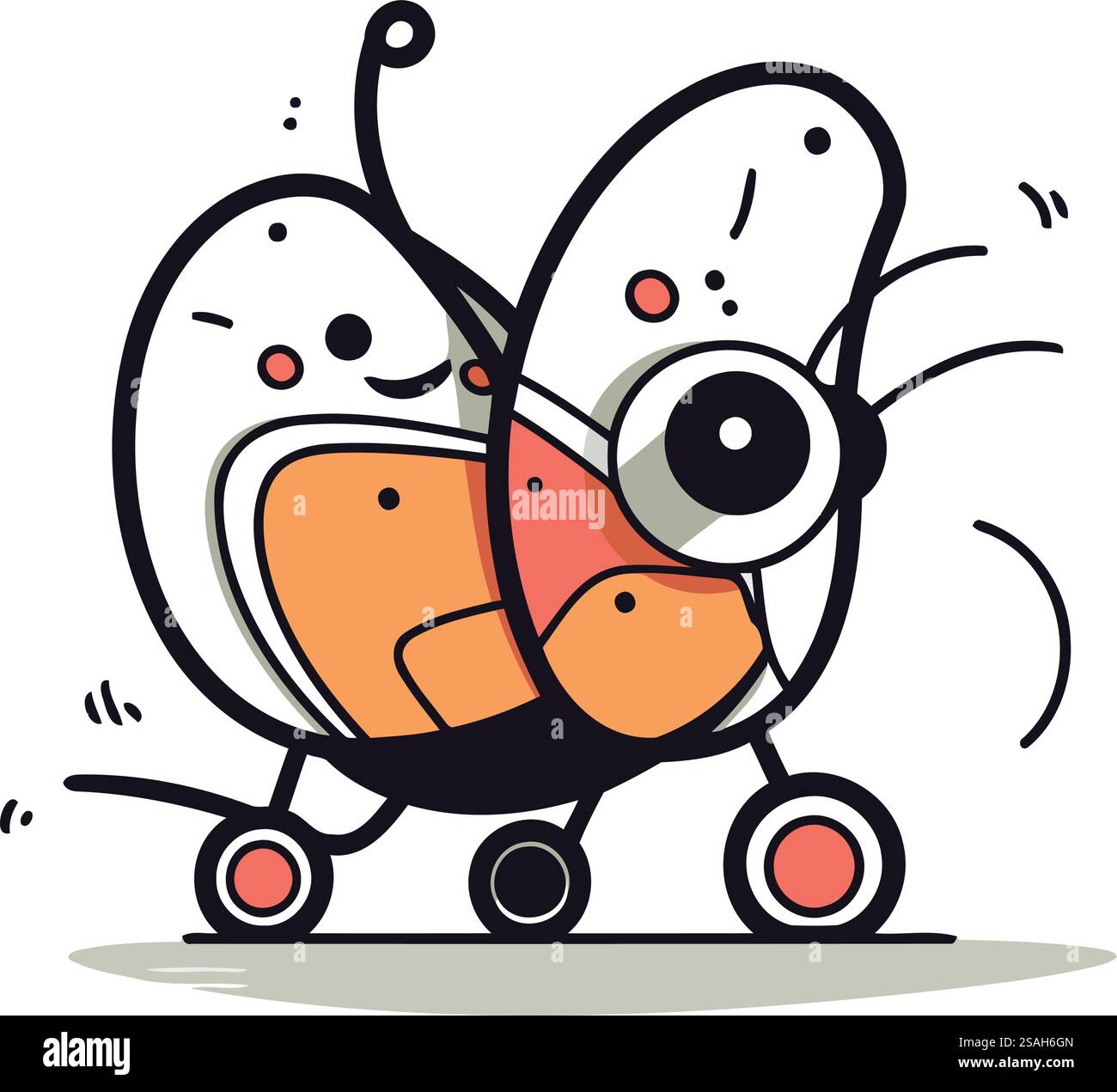 Cute Baby Bug Cartoon Mascot Character Vector Illustration Stock Vector ...