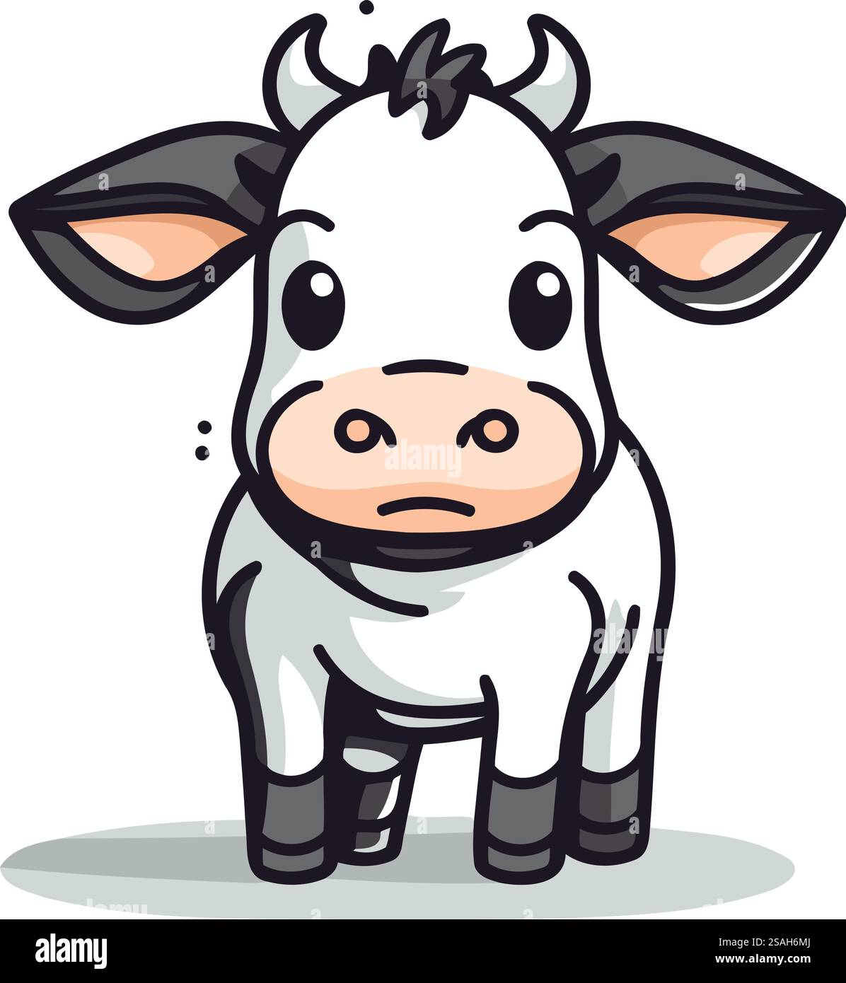 Cow Cartoon Character Vector Illustration. Cute Farm Animal Character ...