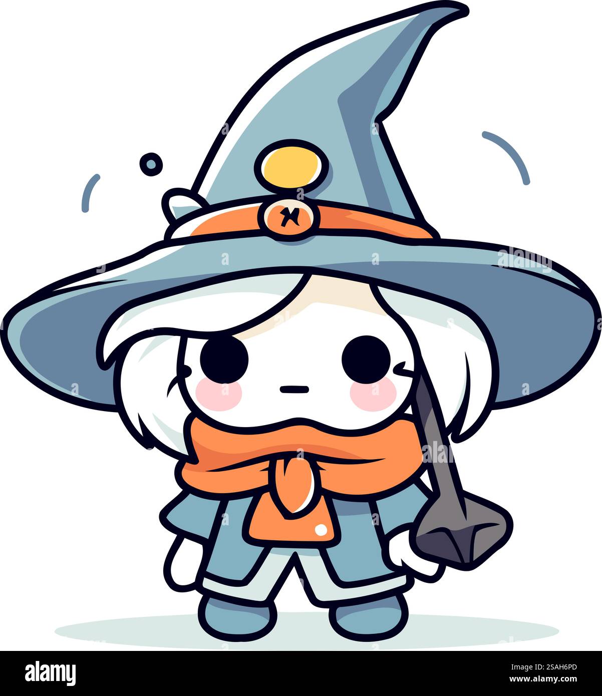 Witch cartoon character design. Cute and funny vector illustration ...