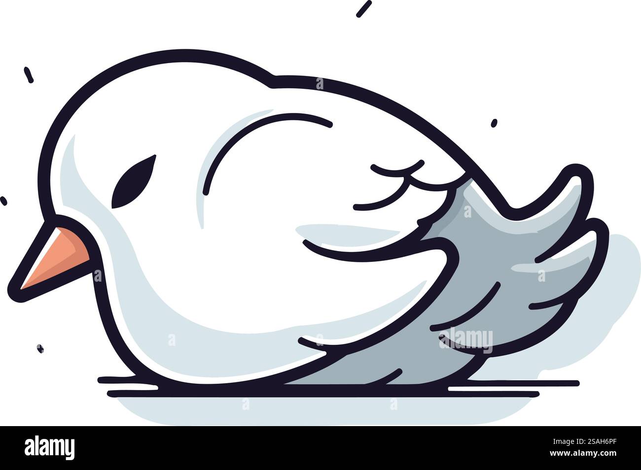 Cute doodle white dove flying in the sky. Vector illustration Stock ...