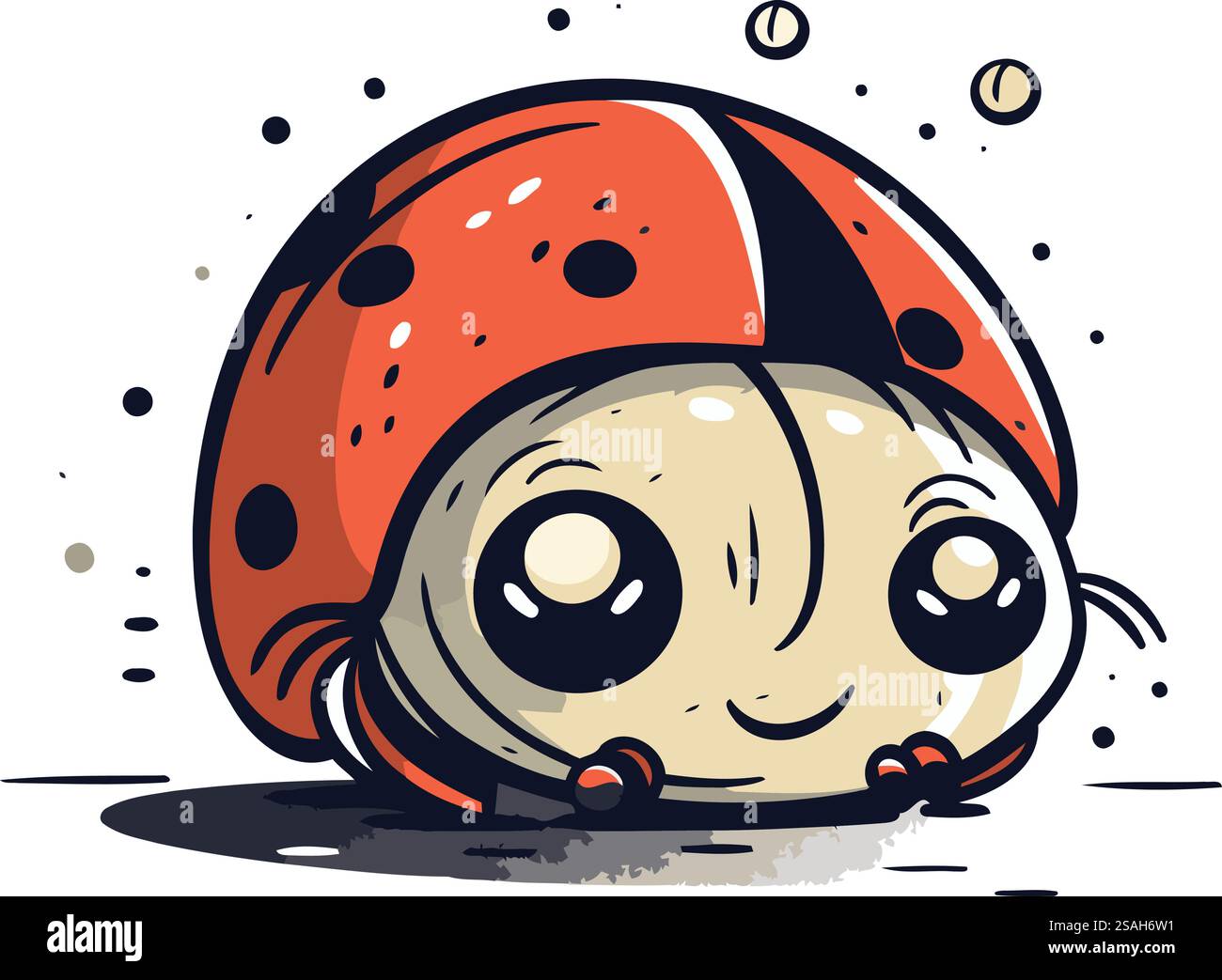 Cute cartoon ladybug isolated on white background. Vector illustration ...