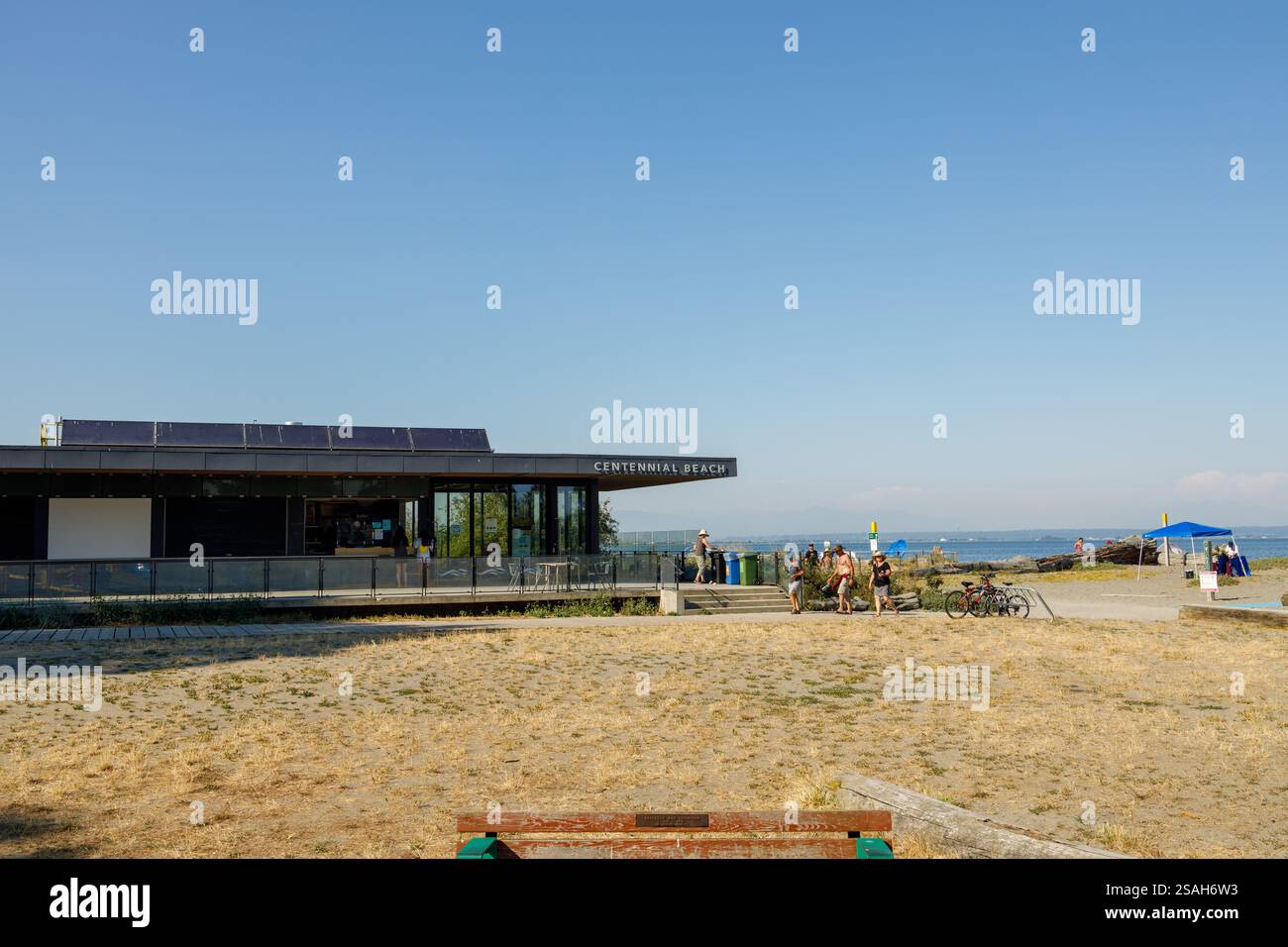 Delta, Canada - July 28,2022: Centennial Beach park building with ...