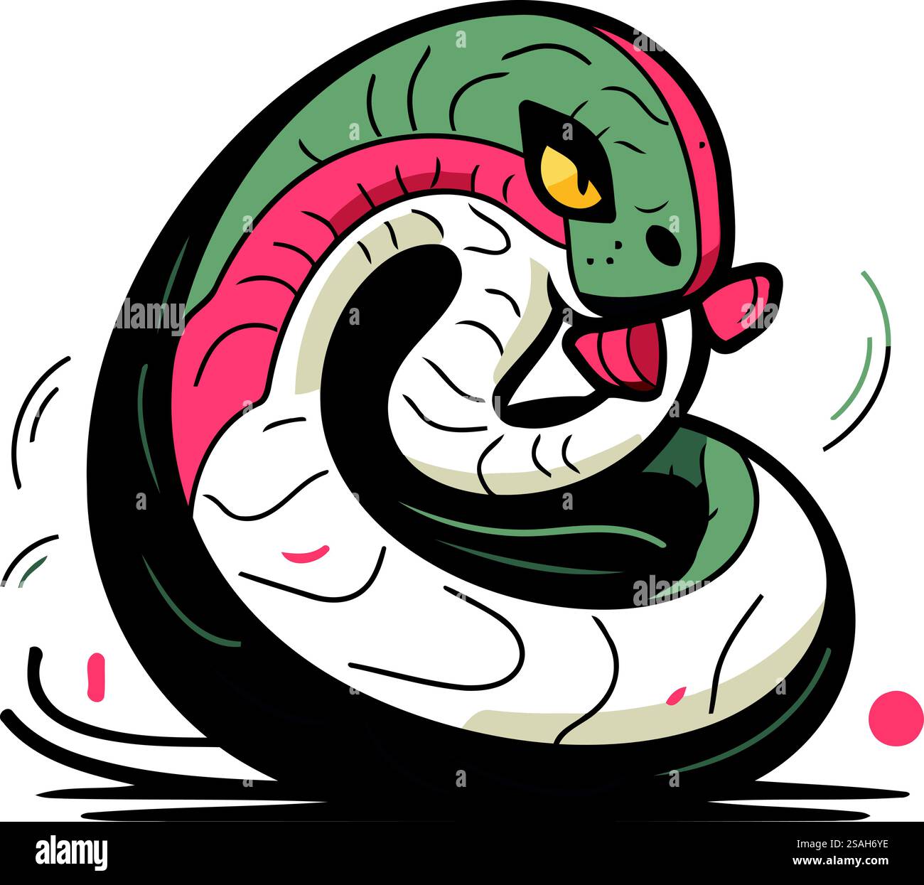 Cute snake. Vector illustration. Isolated on white background Stock ...