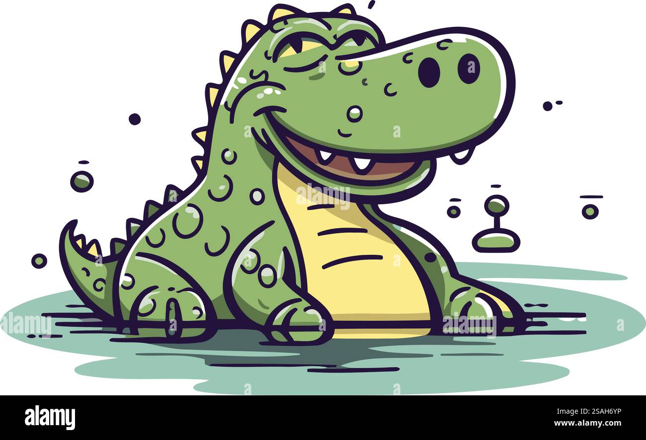 Cute crocodile cartoon vector illustration. Cute crocodile icon Stock ...