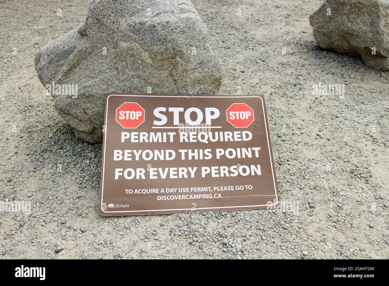 British Columbia, Canada - August 24, 2022: BC Parks stop sign ...