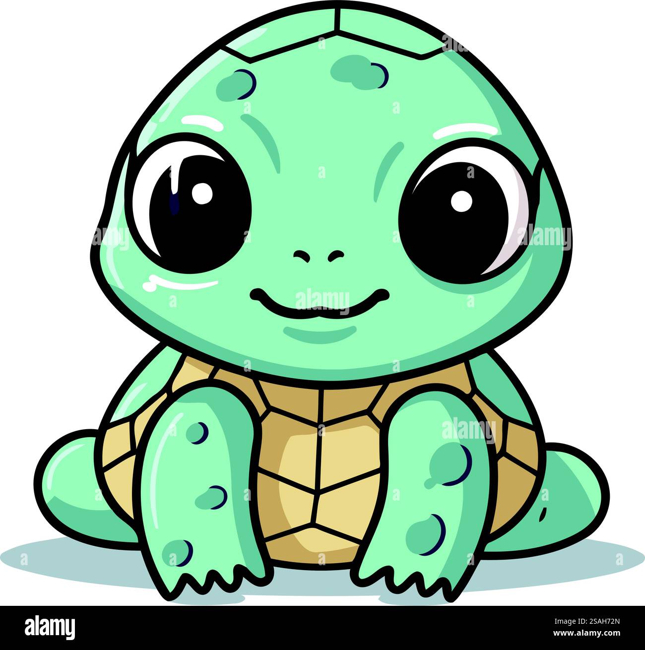 Cute little turtle character. Vector illustration in cartoon style ...